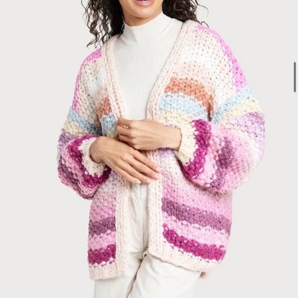 SAACHI | Sweaters | Saachi Rainbow Knitted Cardigan | Poshmark